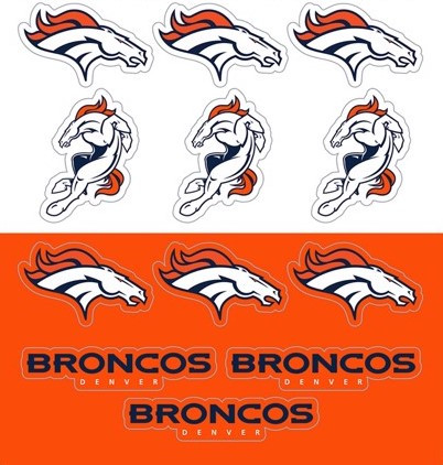 Denver Broncos Logo Mini Decals - Dragon Sports
