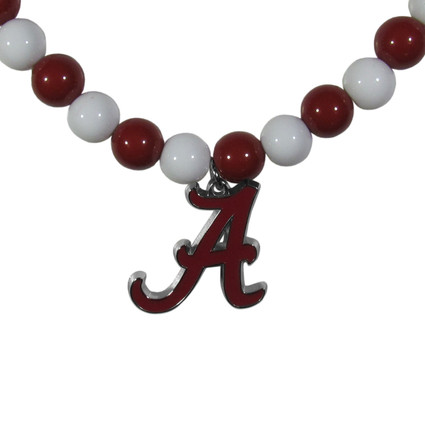 Alabama Crimson Tide Fan Bead Necklace - Dragon Sports