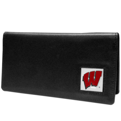 Wisconsin Badgers Leather Checkbook Cover - Dragon Sports