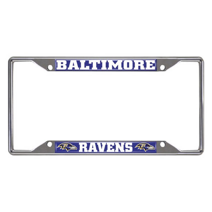 Baltimore Ravens License Plate Frame Chrome Metal - Dragon Sports