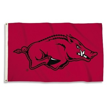 Arkansas Razorbacks NCAA Team Logo Flag - Red - Dragon Sports