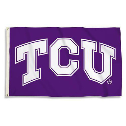 TCU Texas Christian Horned NCAA Purple Logo Flag - Dragon Sports
