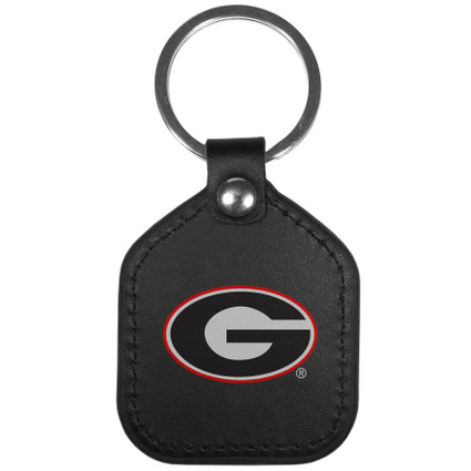 Georgia Bulldogs Leather Square Key Chain - Dragon Sports
