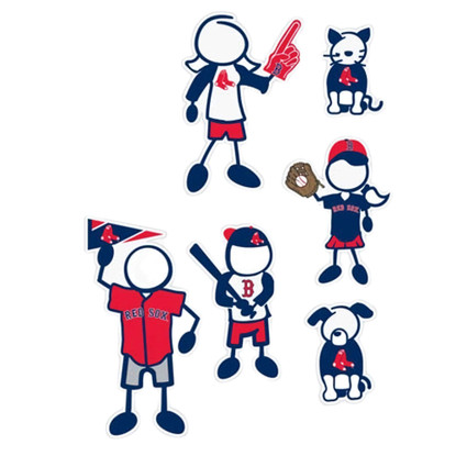 Boston Red Sox MLB Family Decal Sticker Set - 6‑Piece Vinyl Pack ...