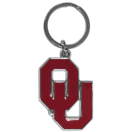 Oklahoma Sooners Logo Enameled Chrome Key Chain - Dragon Sports
