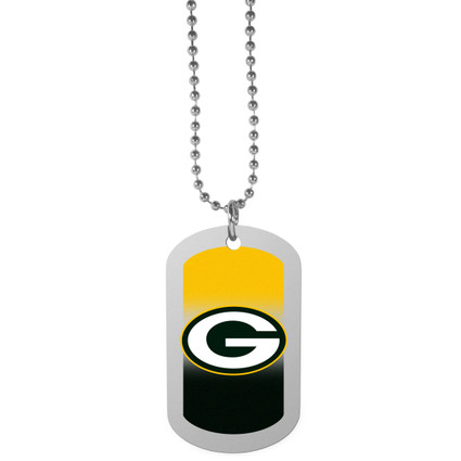 Green Bay Packers NFL Team Logo Color Tag Necklace - Dragon Sports