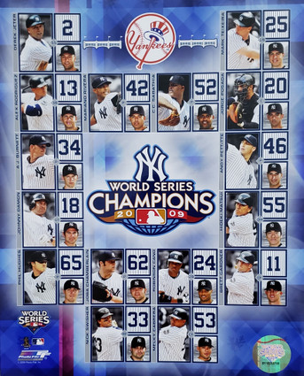 New York Yankees MLB 2009 World Series Champions Player Collage Photo ...