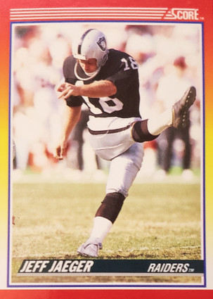 Jeff Jaeger - Los Angeles Raiders - 1990 Score Card #287 - Dragon Sports