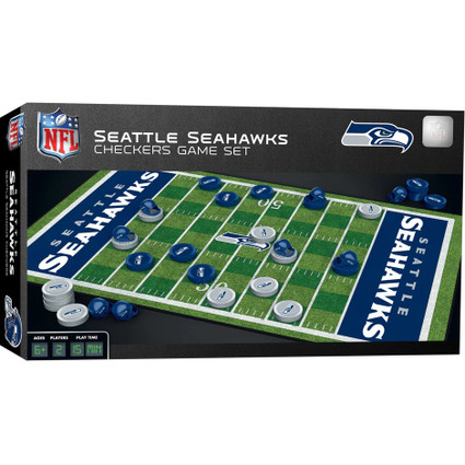 Seattle Seahawks NFL Checkers Board Game - Dragon Sports