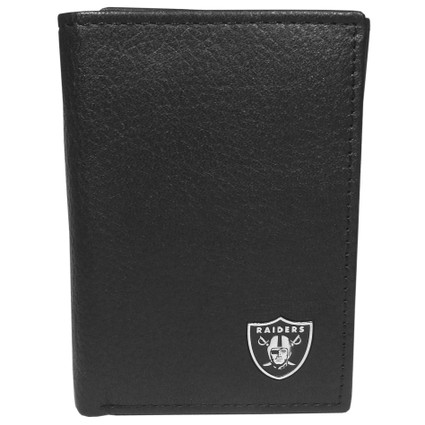 Las Vegas Raiders NFL Leather Chrome Logo Tri-fold Wallet - Dragon Sports