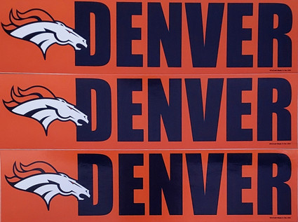Denver Broncos NFL Logo Wordmark Bumper Sticker Set - 3-Pack Vinyl ...