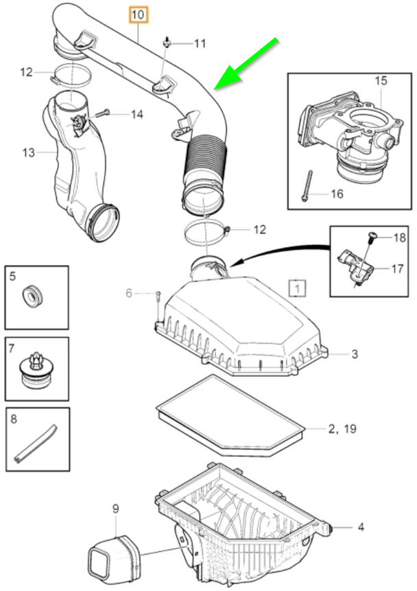 Volvo 31422063 FRESH AIR PIPE