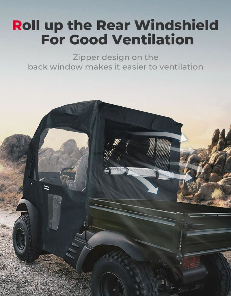 Kemimoto Kawasaki Mule 600 / 610 Soft Cab Enclosure Doors - Side By ...