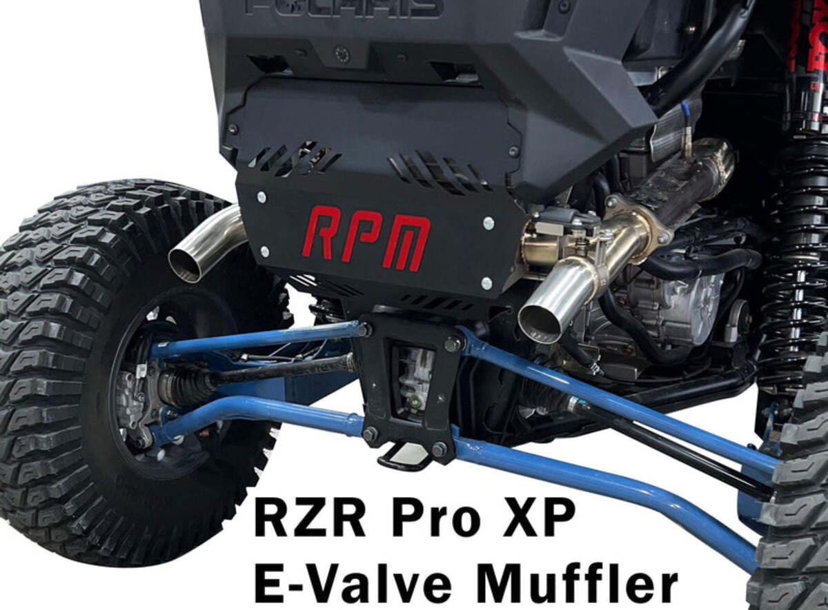 RPM Polaris RZR XP Turbo & Pro XP E-Valve Muffler Colored Logo Back ...