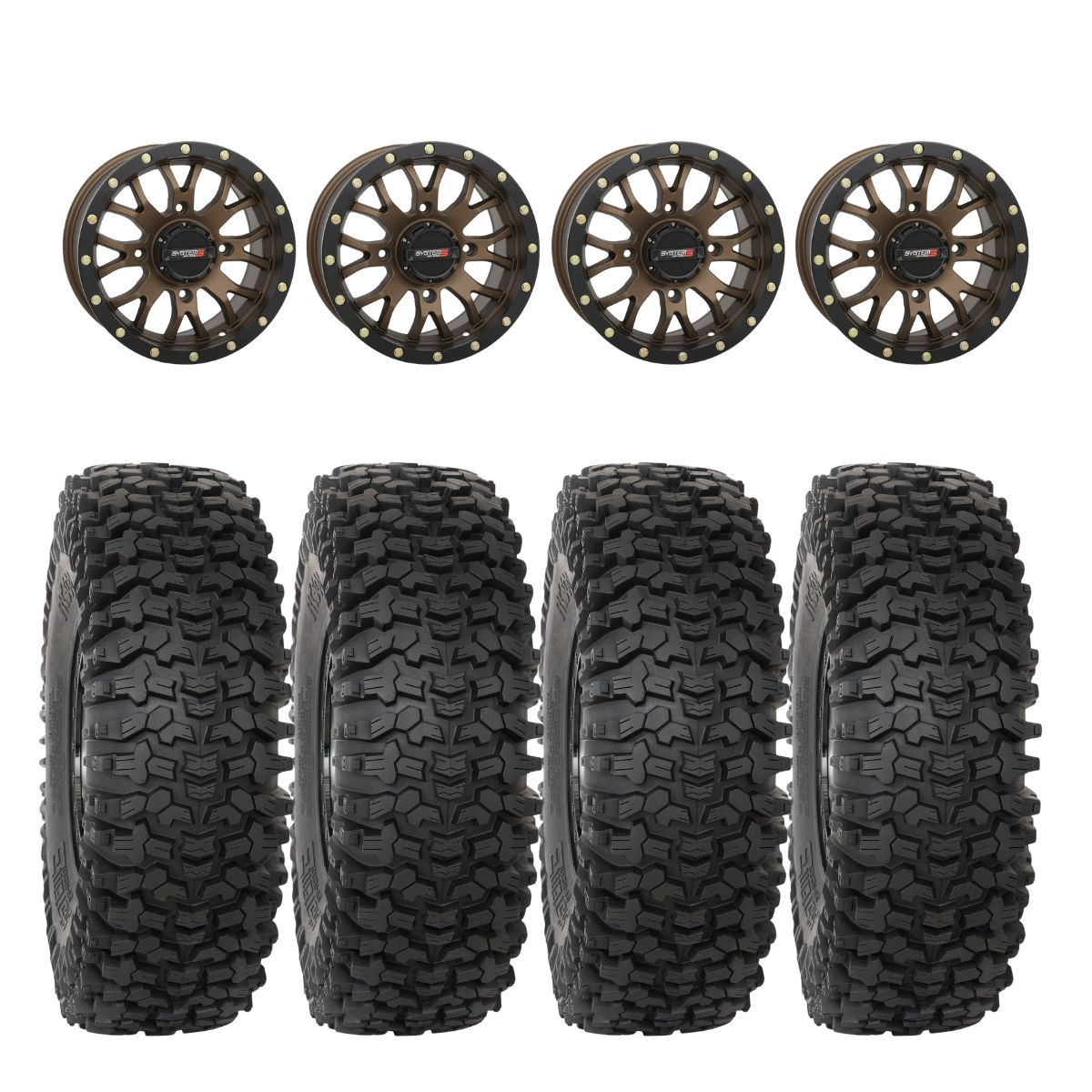 System 3 Bronze SB-4 Beadlock Crawler Wheel Tire Kit