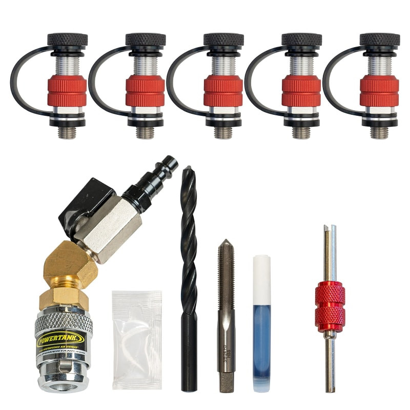 Power Tank Monster Valve Tap3 (3/8-24) 5 pack w/ Install tools - Side ...
