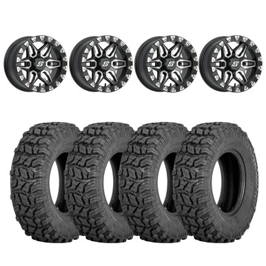 Sedona Black Machined Split 6 Coyote Wheel Tire Kit