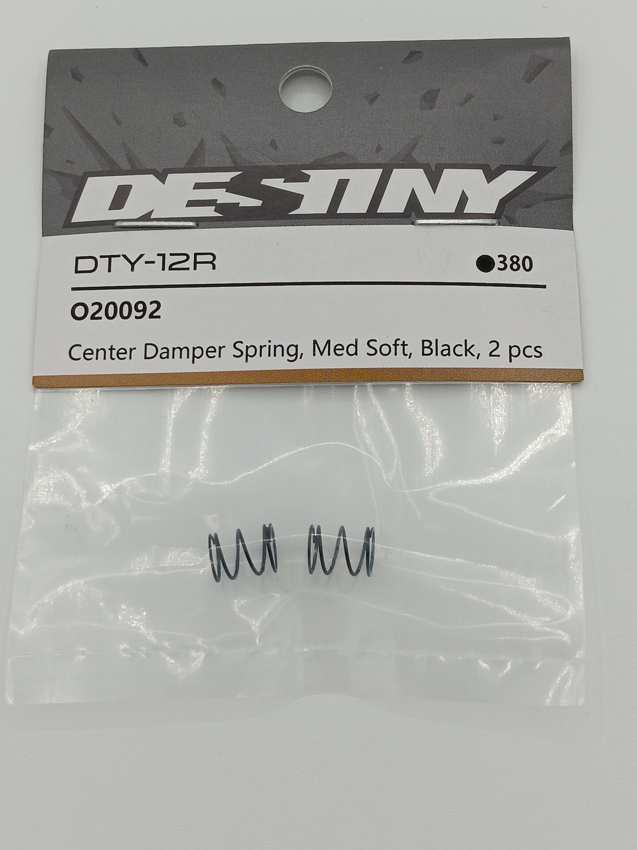 Center Damper Spring, Med Soft, Black (2)