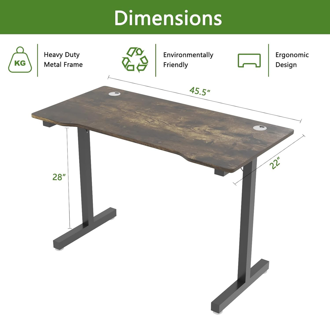 Computer Desk Home Office Desk Writing Table 45.5 x 22 Inch