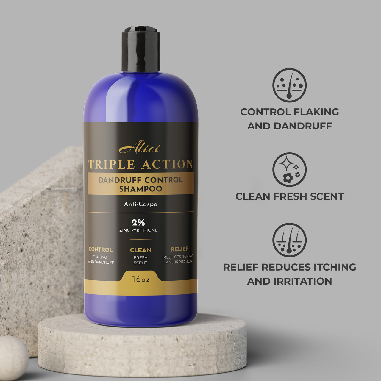 Alici Triple Action Medicated Anti-dandruff Anti-itch Shampoo with ...