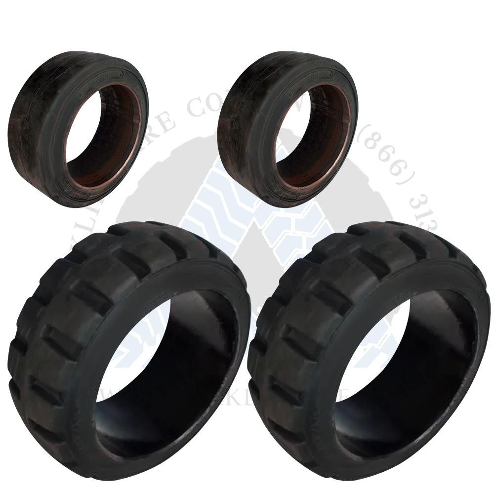 21x7x15 and 16x5x10-1/2 USA Made Cushion Press On Tires | 4X DEAL