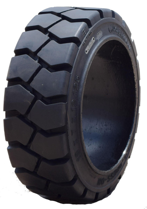 21x7x15 Black Rubber Forklift Cushion Solid Tire : TRACTION