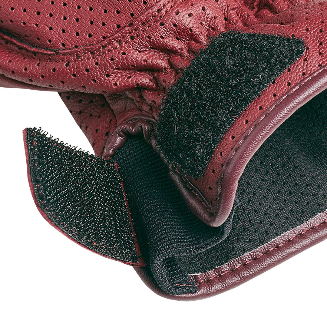 Triumph Cali Perforated Burgundy Leather Motorcycle Gloves