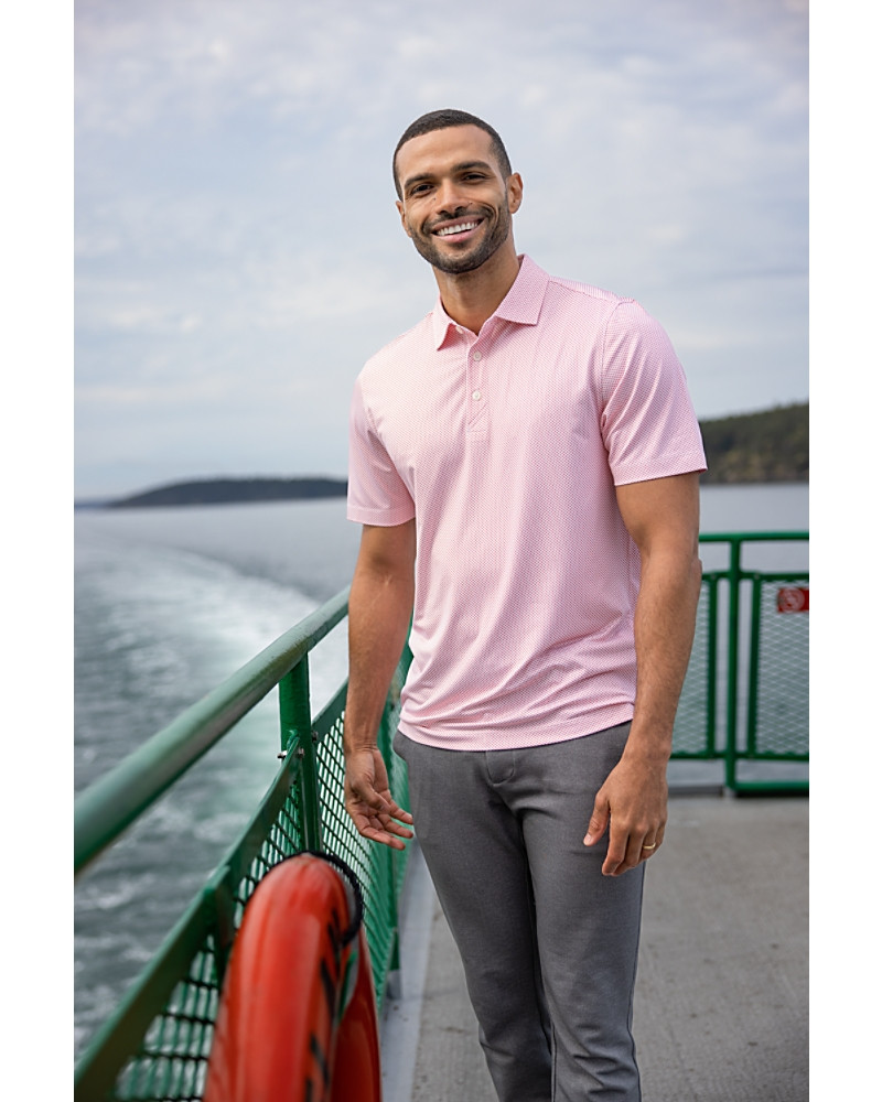 Cutter & Buck Pike Eco Symmetry Print Stretch Recycled Mens Polo ...