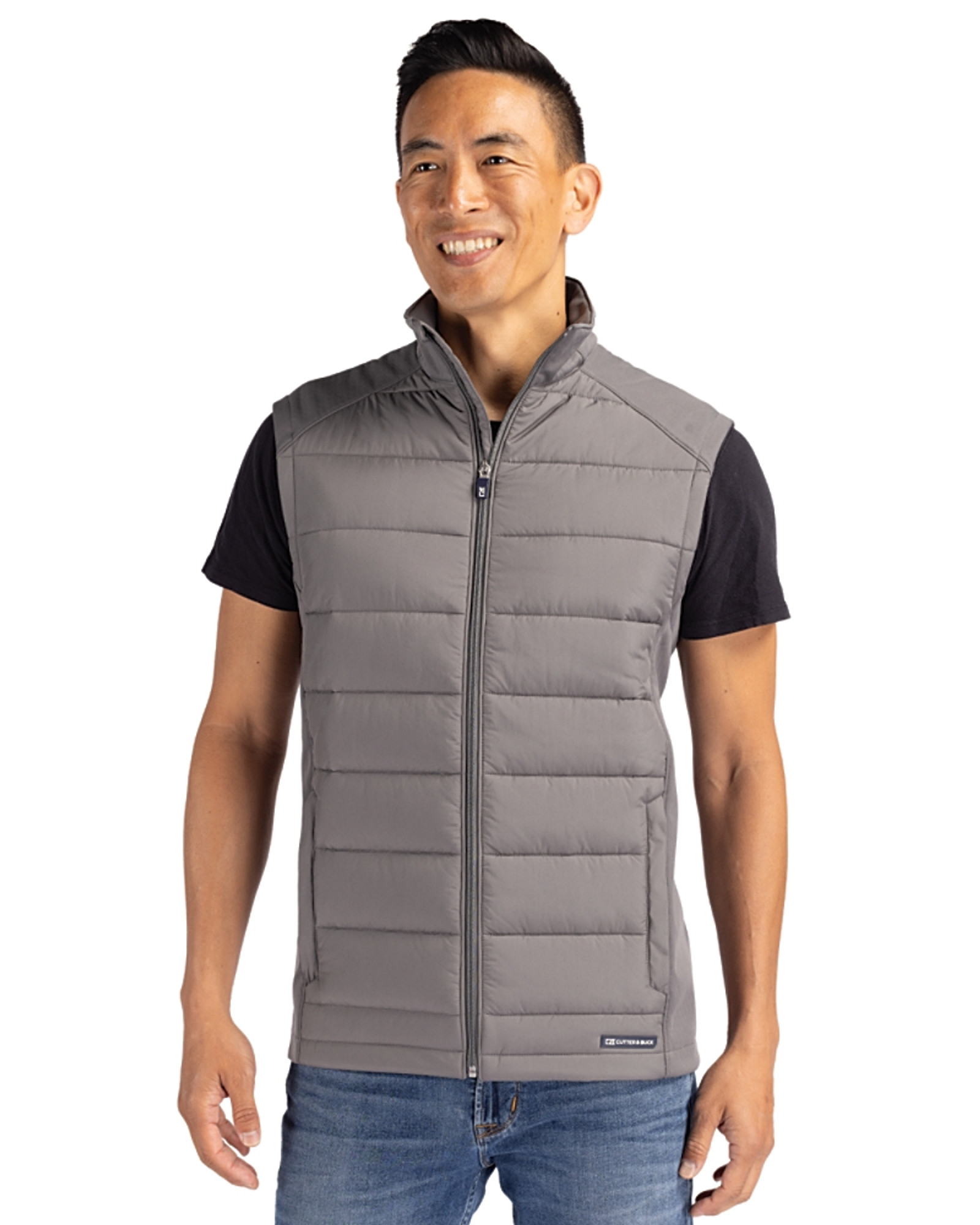 Cutter And Buck Evoke Hybrid Eco Softshell Recycled Mens Full Zip Vest