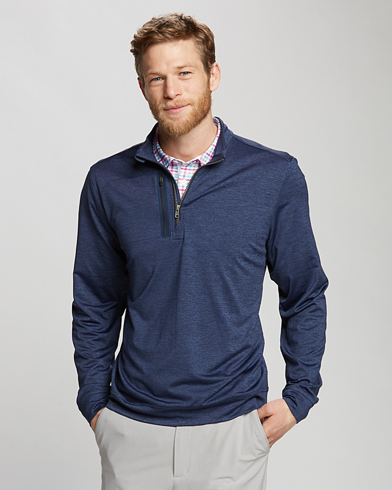 Cutter & Buck Stealth Heathered Mens Big and Tall Quarter Zip Pullover ...