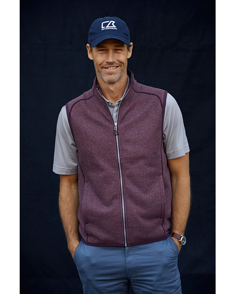 Cutter & Buck Mainsail Sweater-Knit Mens Full Zip Vest - Cutter & Buck