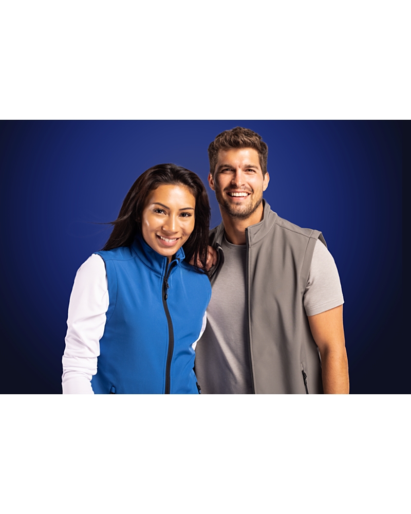 Clique Tempo Recycled Stretch Softshell Mens Full Zip Vest - Cutter & Buck