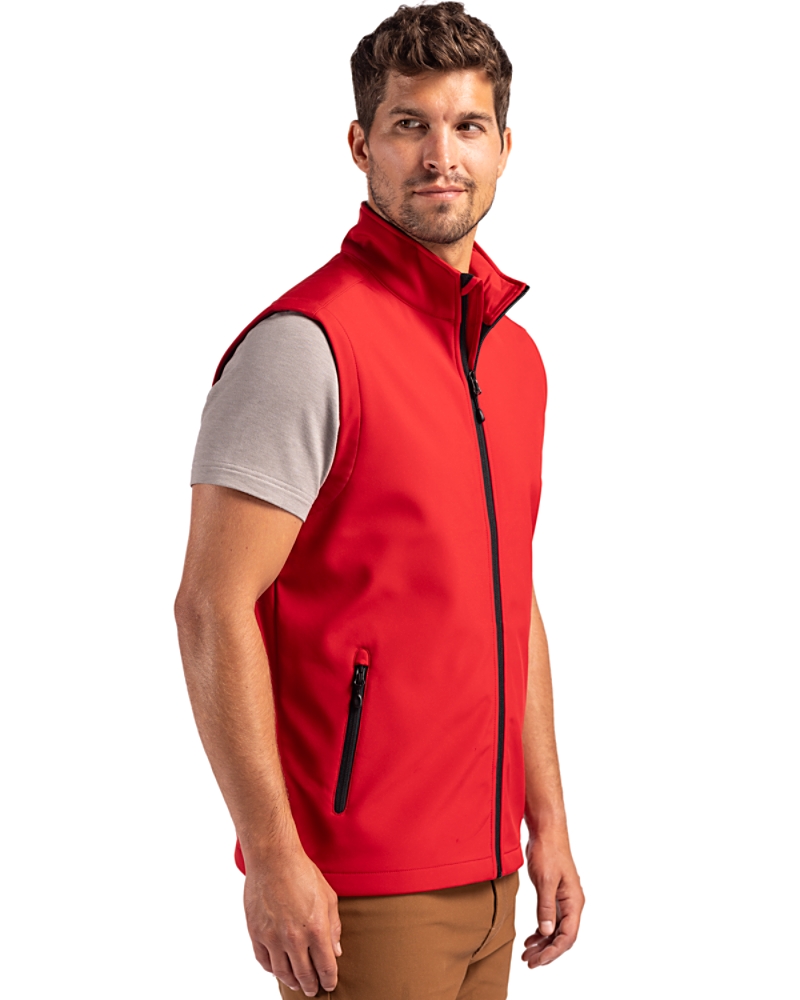 Clique Tempo Recycled Stretch Softshell Mens Full Zip Vest - Cutter & Buck