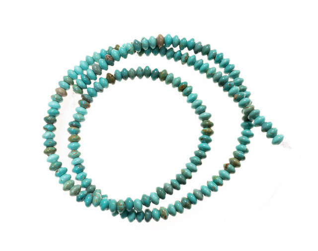Chilean Turquoise 4mm Rondell CHi11-Atacama Desert