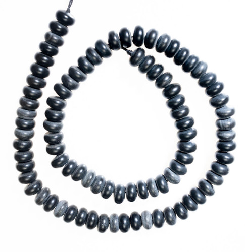Black Pipestone(Utah)6mm Rondell BP5 Steatite