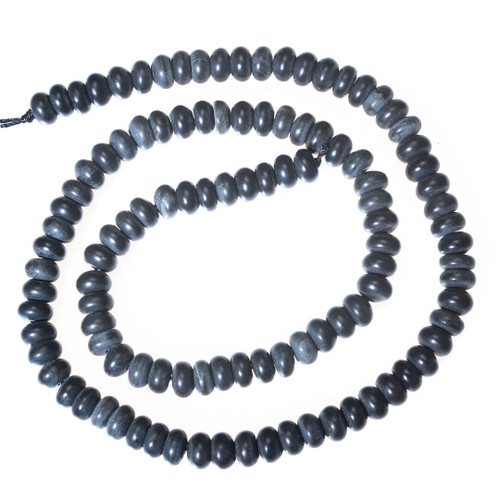 Black Pipestone(Utah)6mm Rondell BP7 Steatite