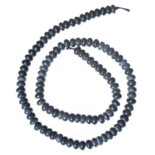 Black Pipestone(Utah)6mm Rondell BP8 Steatite