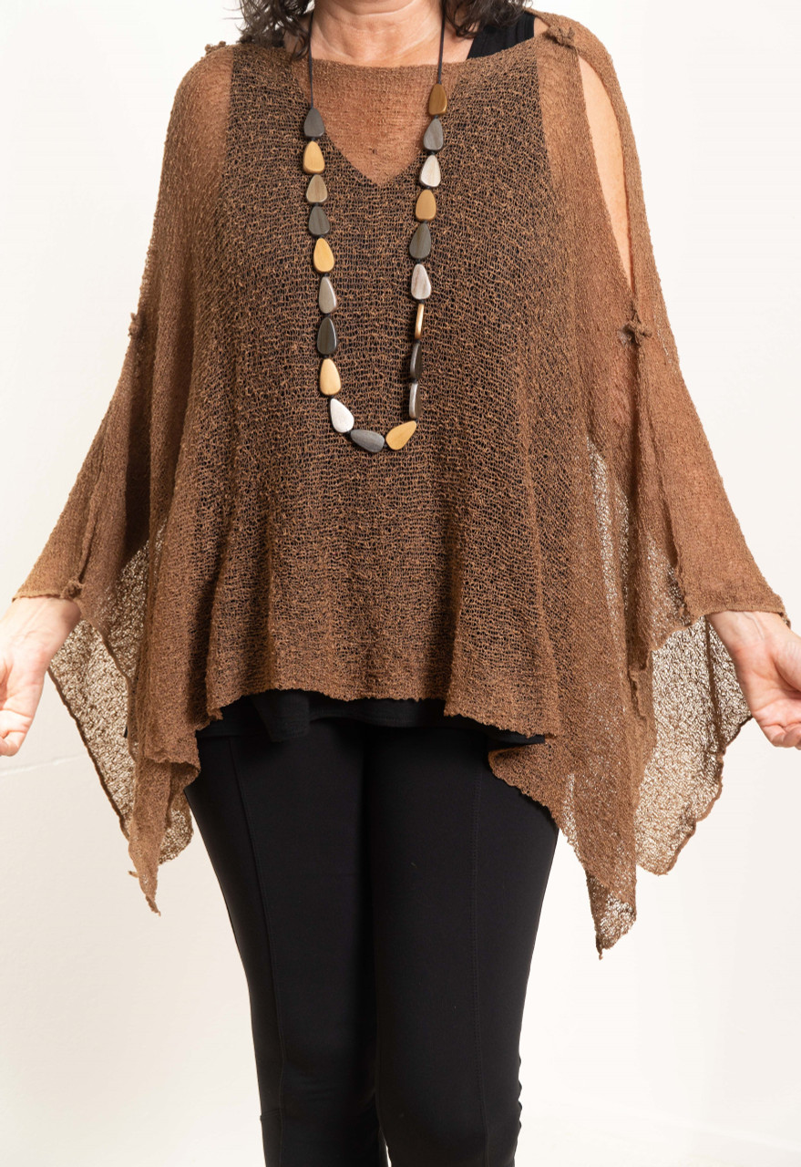 Asymmetrical Oversized Mesh Knit Poncho~"How to Wear" Video Inside ...