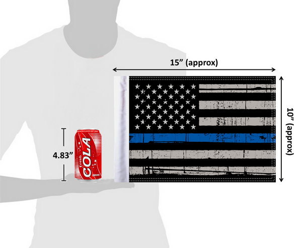Grunge USA Flag Police Thin Blue Line Motorcycle Flag | The Flagpole Store
