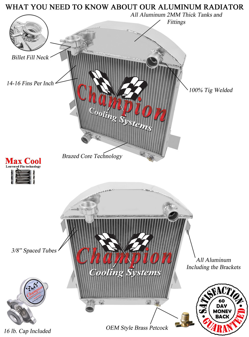 1917-1927 Ford Model T All Aluminum Radiator - Reliable Radiator