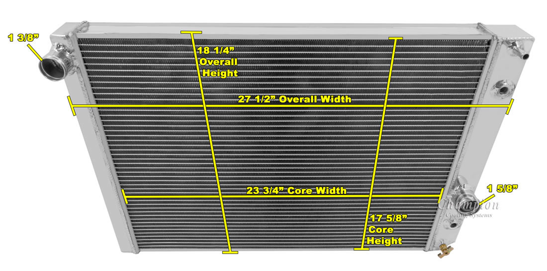 1989-1996 Chevrolet Corvette All Aluminum Radiator - Reliable Radiator