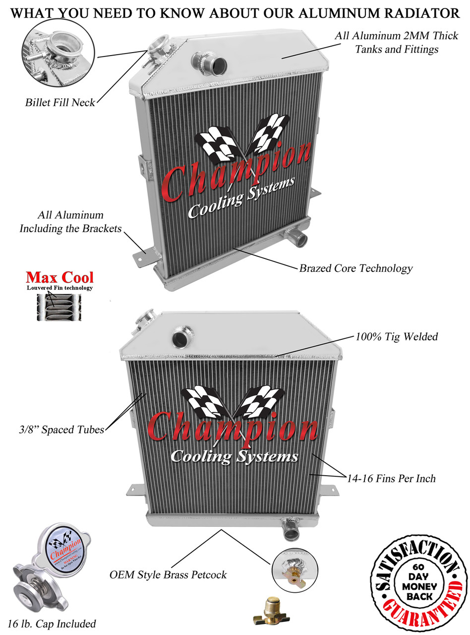 1939-1941 Ford Deluxe (Chevy V8 Application) All Aluminum Radiator ...