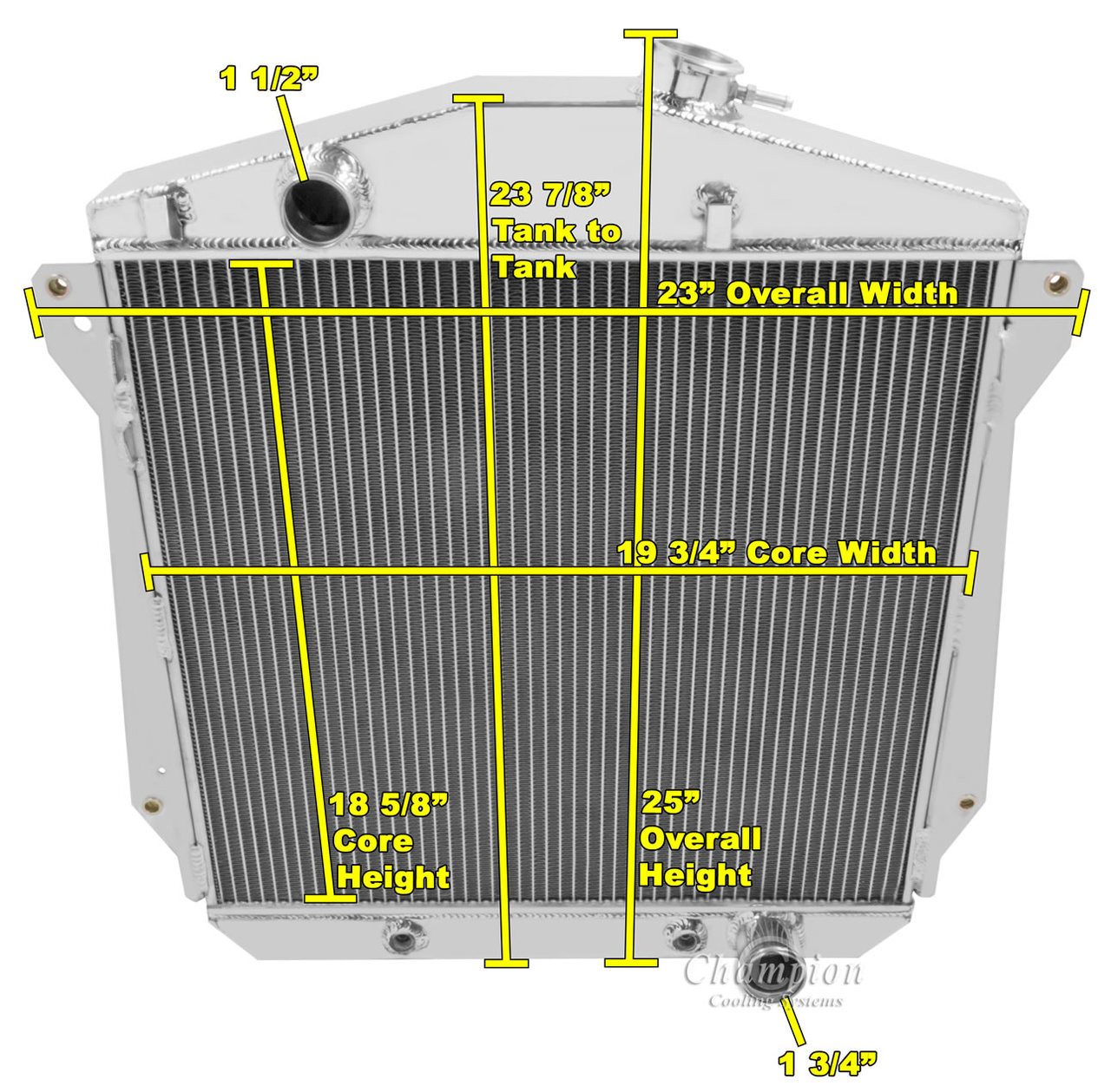 1946-1948 Chevrolet Fleetmaster All Aluminum Radiator - Reliable Radiator