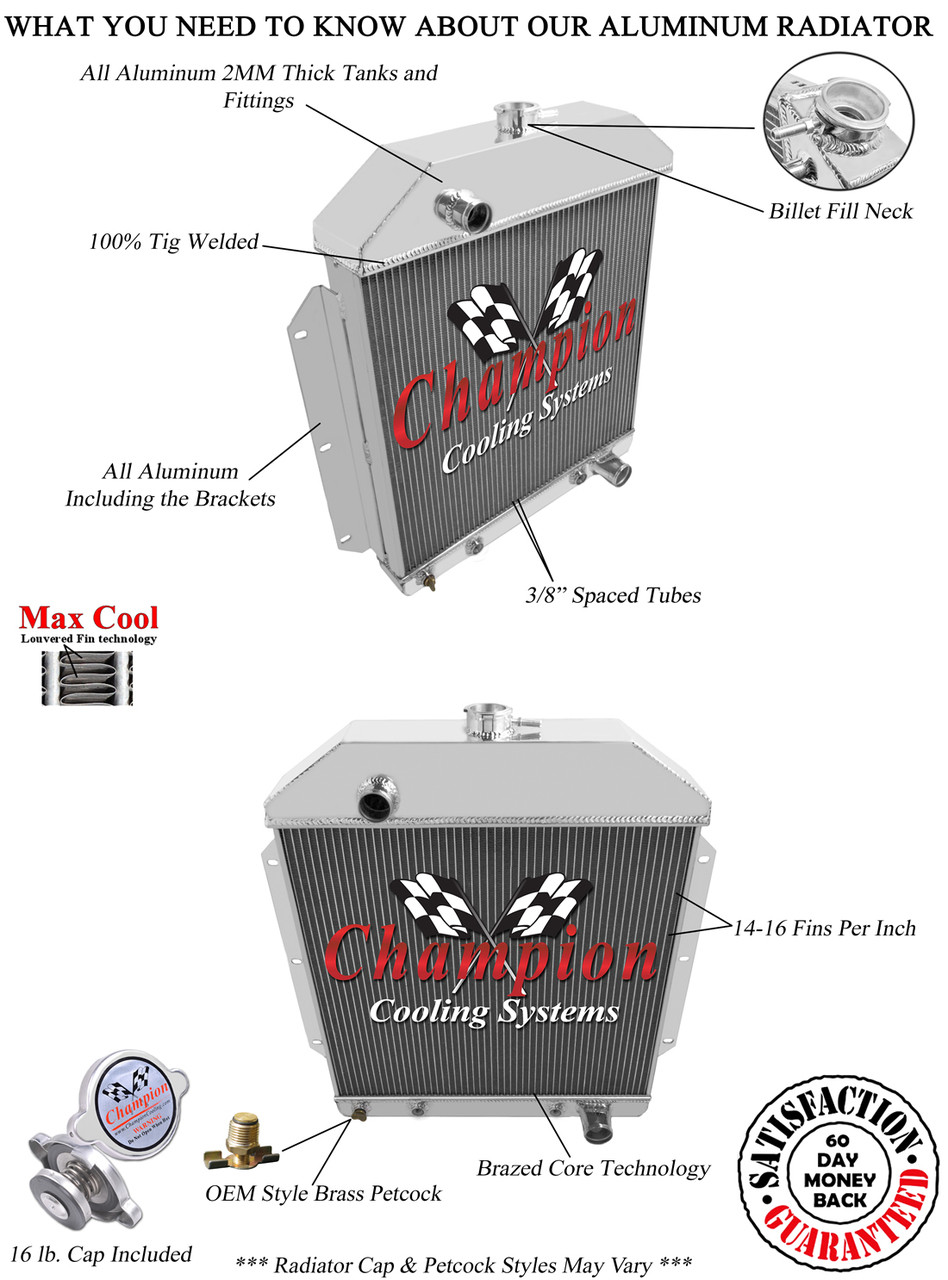 1949-1951 Ford Deluxe All Aluminum Radiator - Reliable Radiator