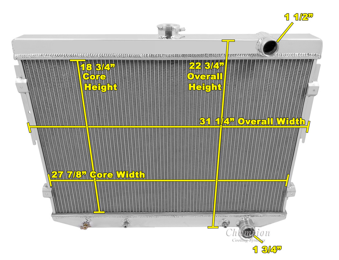 1973-1976 Dodge Coronet All Aluminum Radiator - Reliable Radiator