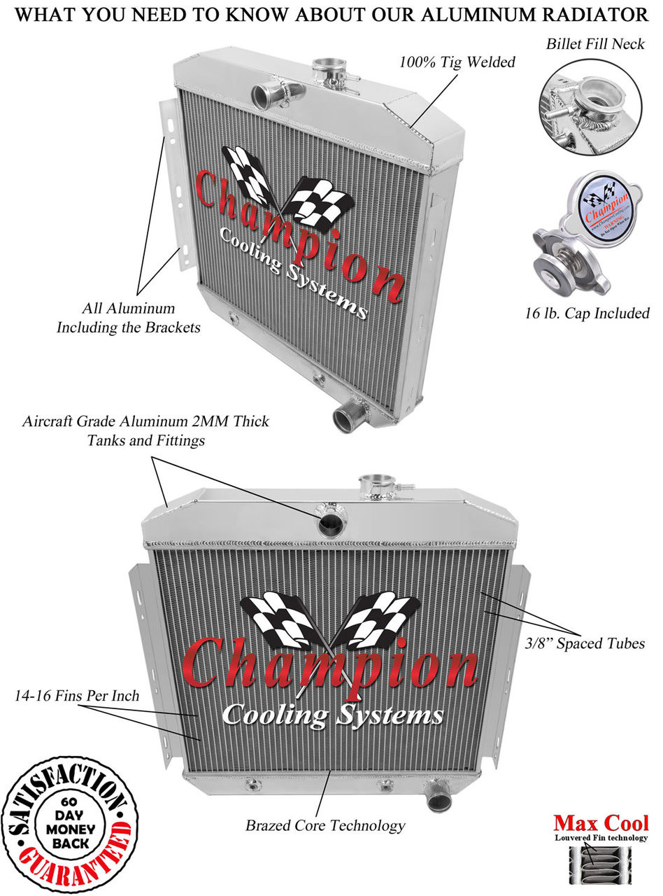 1955-1956 Chevrolet Bel Air with 6cyl Mounts All Aluminum Radiator ...