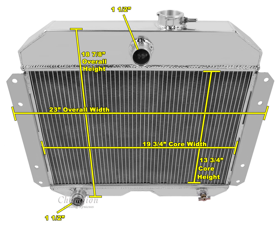 1952 Willys Aero Wing All Aluminum Radiator - Reliable Radiator