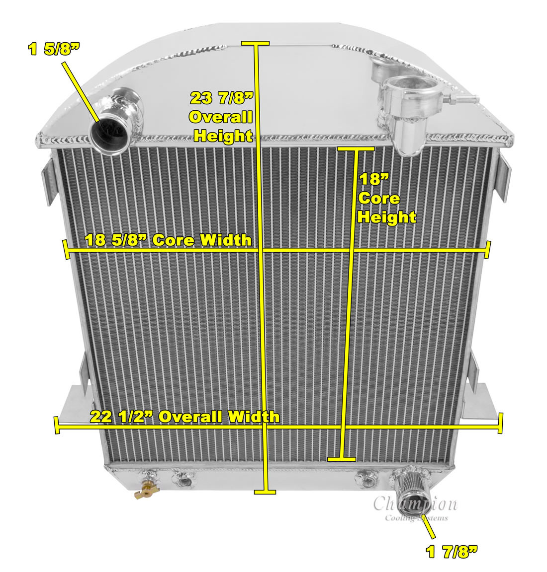 1917-1927 Ford Model TT (Chevy V8 Configuration) All Aluminum Radiator ...