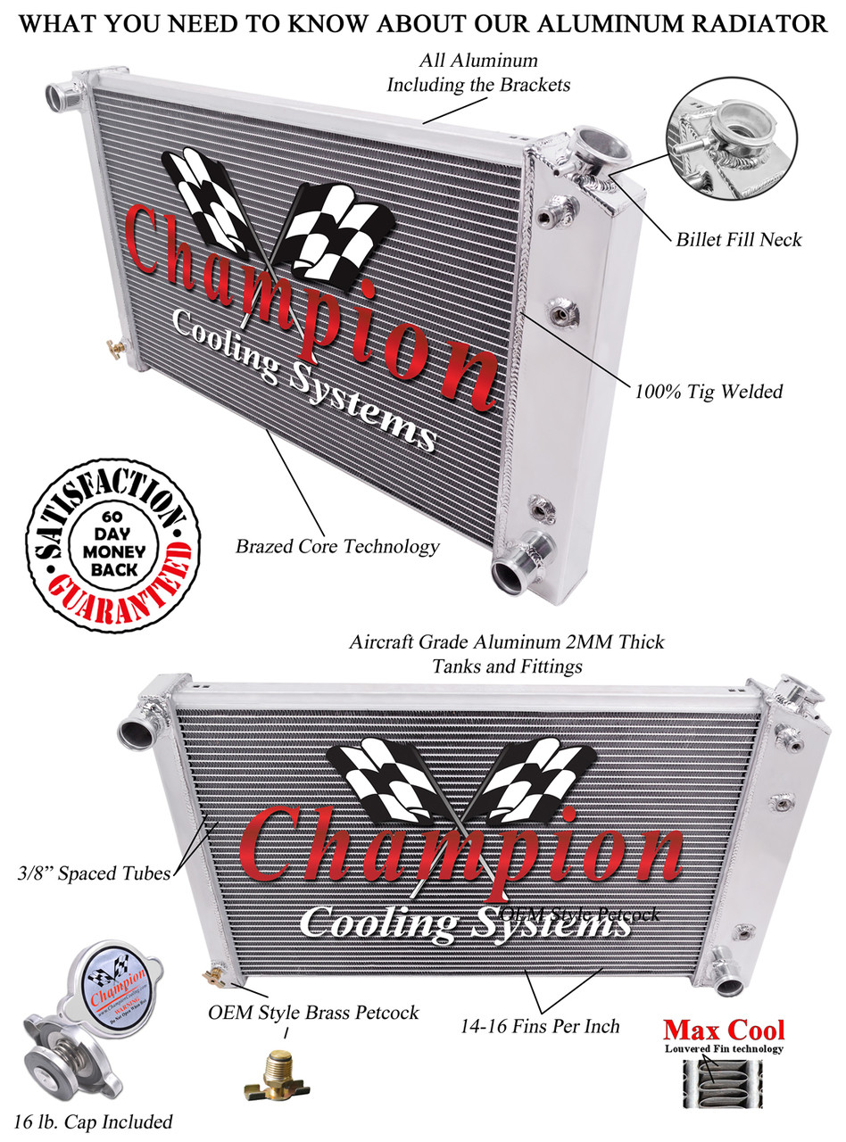 1976-1979 Cadillac Seville (17" x 26" Core) All Aluminum Radiator ...