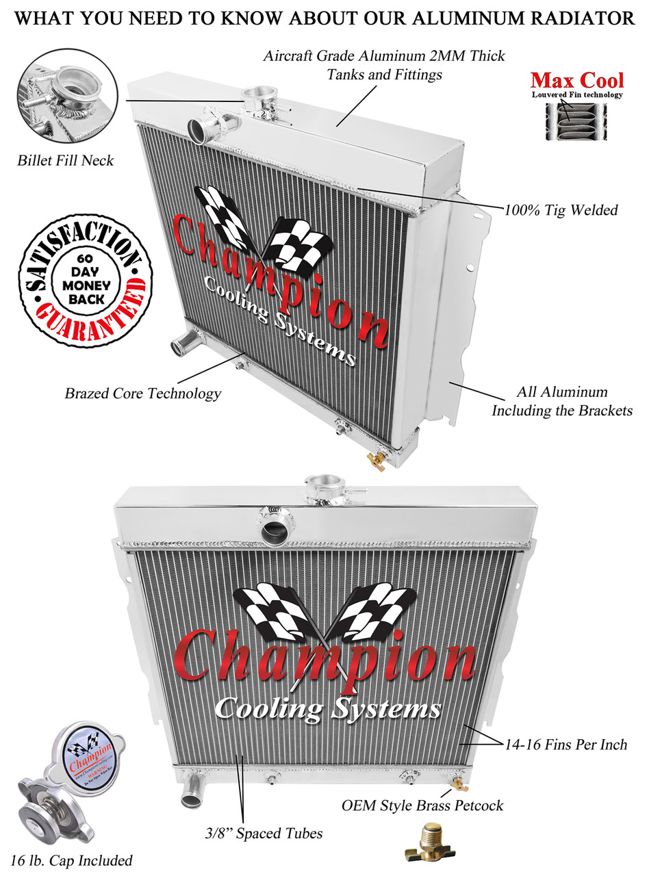 1967 1969 Dodge Charger All Aluminum Radiator Reliable Radiator